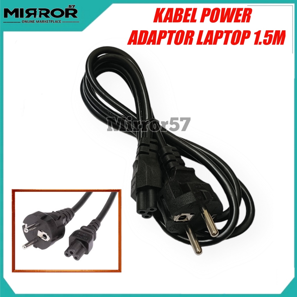 Jual Kabel Power Ke Charger Adaptor Laptop Lubang 3 Panjang 1.5M ...