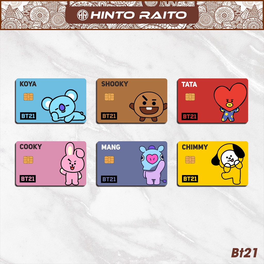 Jual Stiker Kartu ATM BTS BT21 - Sticker Skin Card Vinyl Emoney Flazz ...