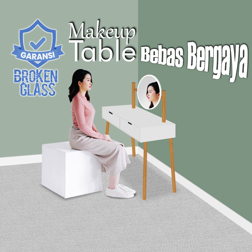 Jual MEJA RIAS MAKE UP TABLE TERMURAH (FREE PACKING KAYU) | Shopee ...