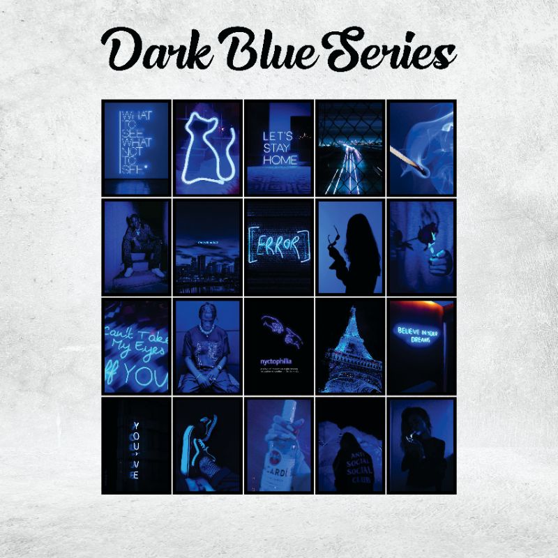 Jual Poster Dinding Aesthetic | Dark Blue Series Qualitas HD | Shopee ...