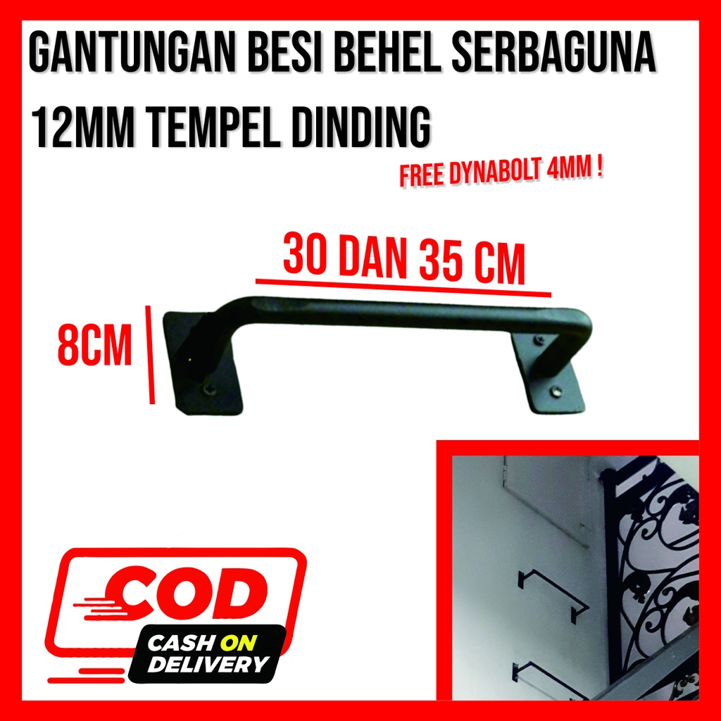 Jual Gantungan Besi Behel Serbaguna Tebal 12mm Tempel Dinding | Besi ...