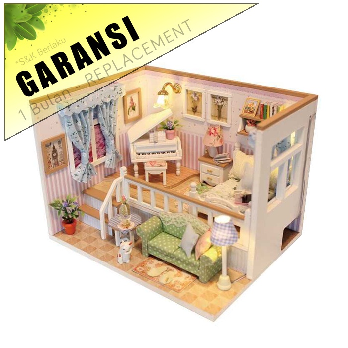 Jual [COD] Miniatur Rumah Boneka Kayu DIY Doll House Wooden Furniture Mini Mainan Anak Perempuan ...