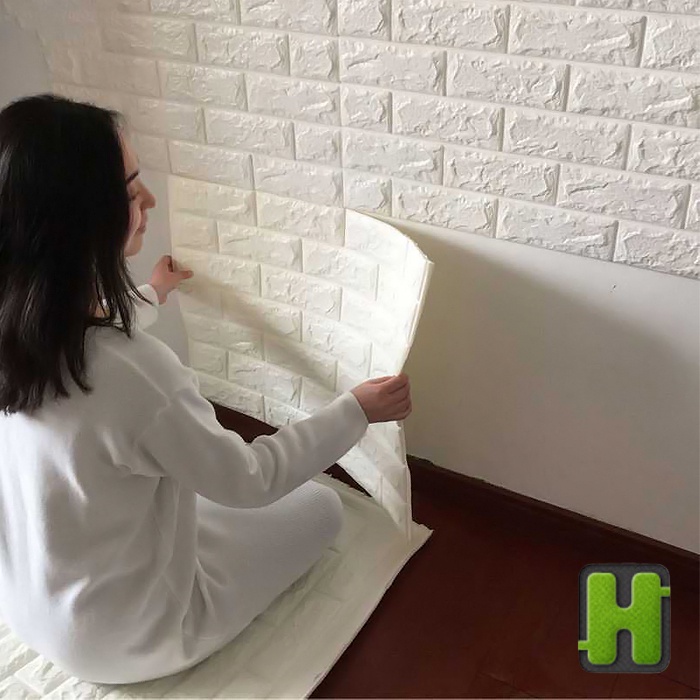 Jual Wallpaper Dinding 3D Stiker Embosed Embos Tembok Dekorasi Model ...