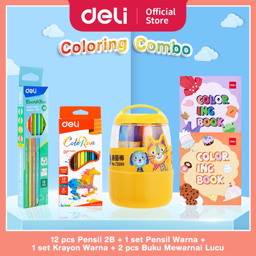 Jual PAKET MEWARNAI LENGKAP - Pensil 2B, Pensil Warna, Krayon, Buku ...