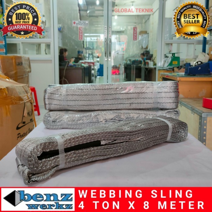 Jual Webbing Sling BENZ 4 Ton X 8 Meter Webing Lifting Belt Double Ply ...