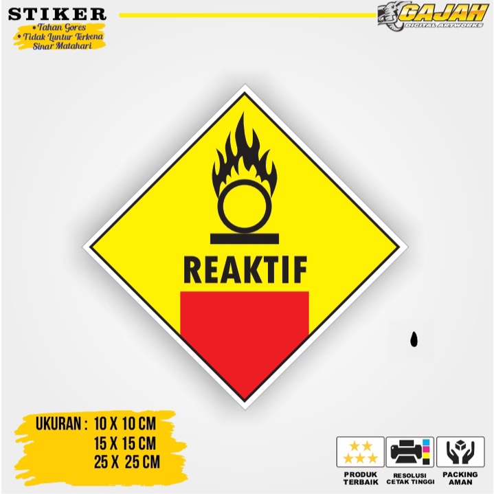 Jual Stiker Simbol Label K3 Limbah B3 Hazmat Reaktif | Shopee Indonesia