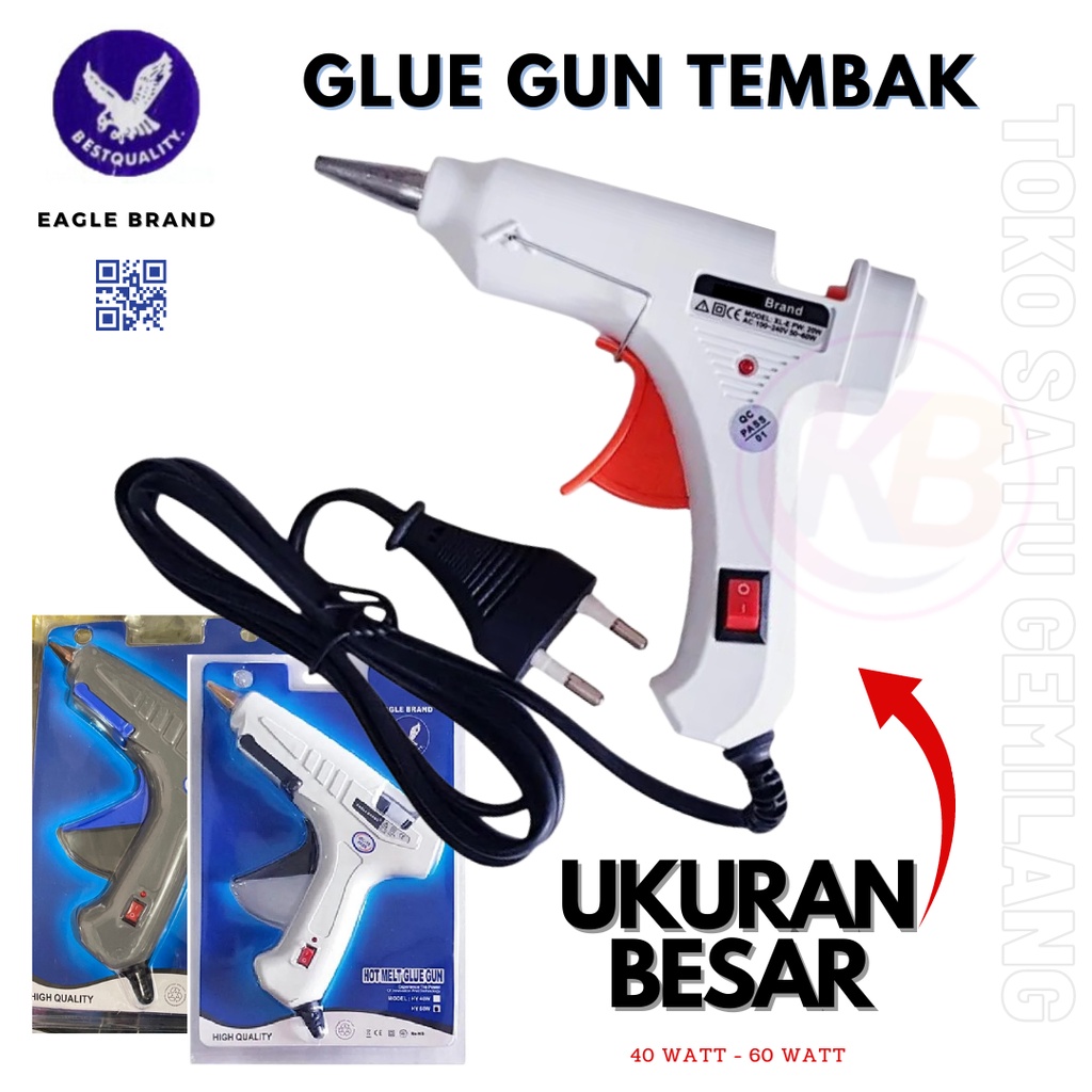 Jual Mesin Lem Tembak Glue Gun / Pistol Lem Tembak 40-60 WATT / Ada On ...