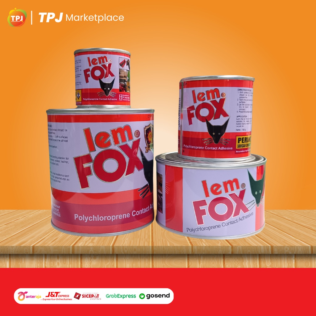 Jual LEM FOX AIBON KUNING KALENG 300 GR LEM KARPET SENDAL KULIT KAYU ...