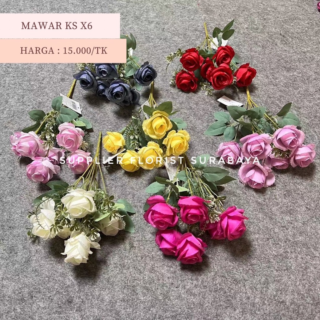 Jual [CABANG 6] MAWAR KS X6 BUNGA MAWAR KECIL ARTIFICIAL FLOWER BUNGA ...