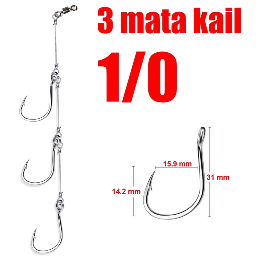 Jual Rangkaian Koncer Mata Kail Tenggiri GT Barakuda Pelagis Anti Gigi ...