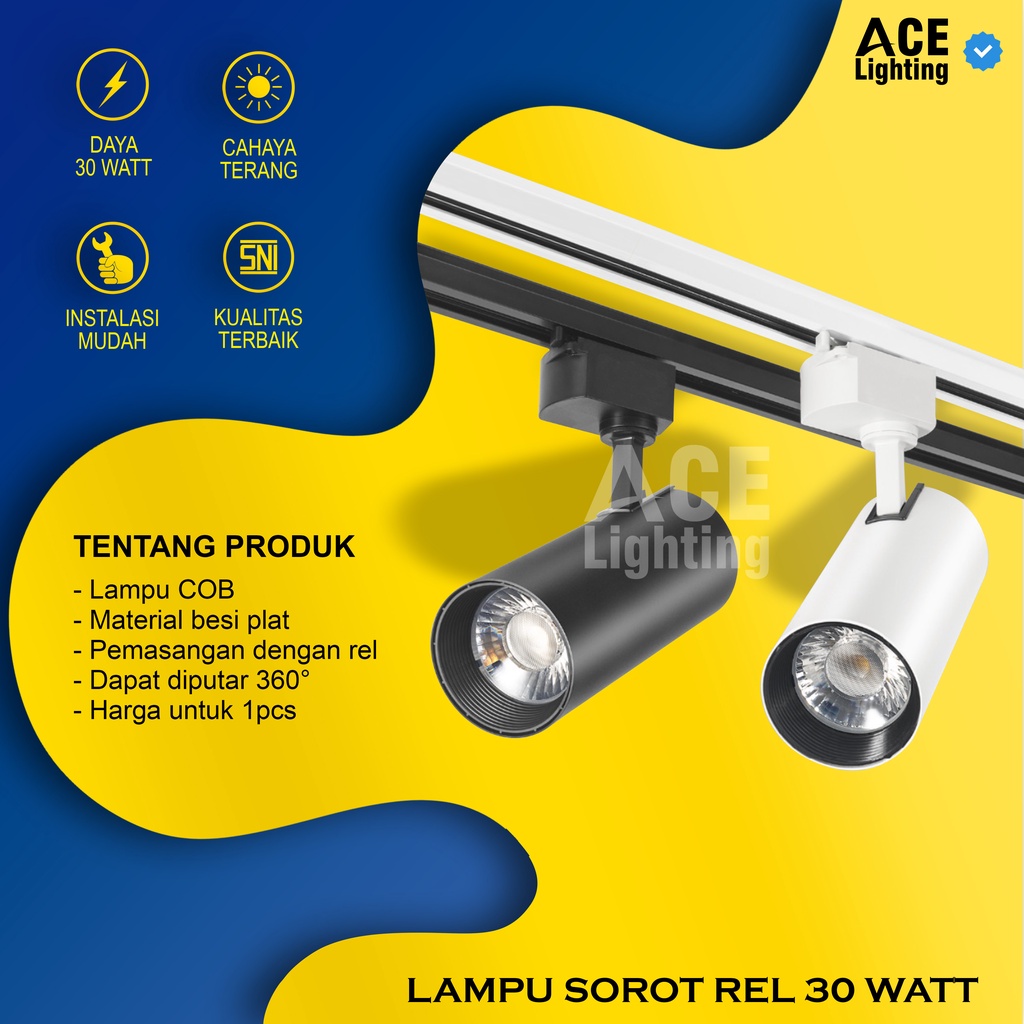 Jual Lampu sorot 30watt LED rel track light Spotlight 30 Watt | Shopee ...