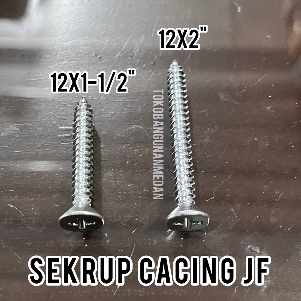 Jual ECER SEKRUP BAUT CACING JF 12 X 1-1/2 INCH / SKRUP CACING KEPALA ...