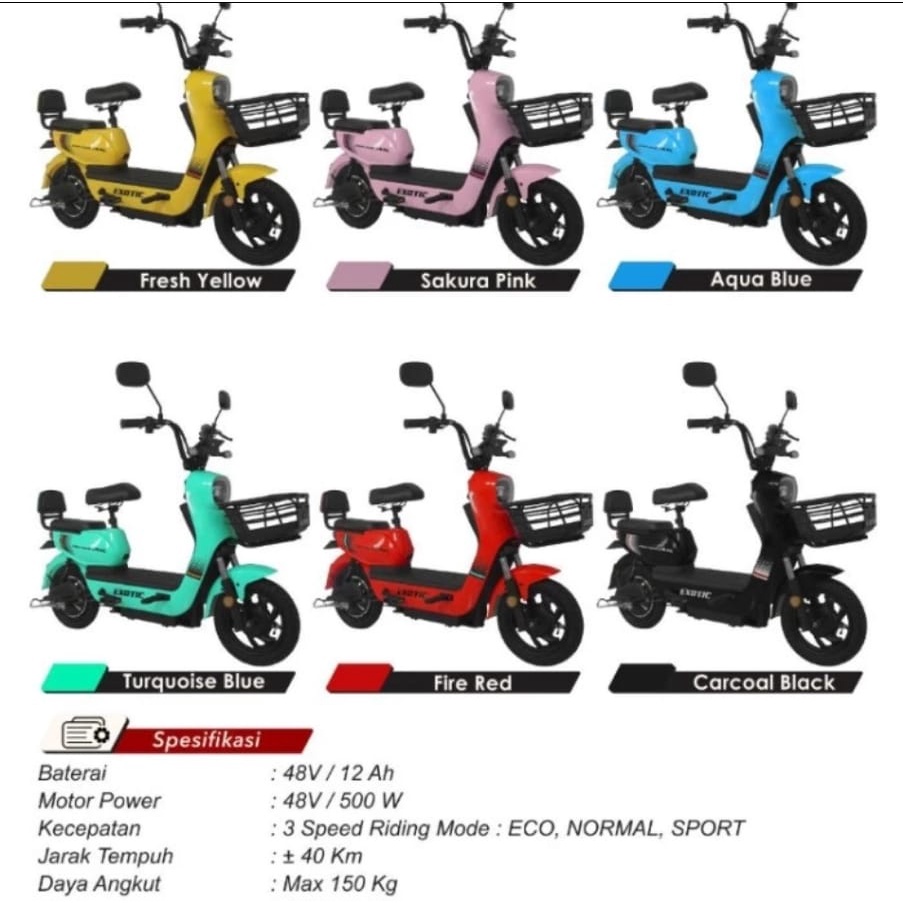 Jual Sepeda Listrik EXOTIC COOLTECH AX 500 Watt Electric E Bike By ...