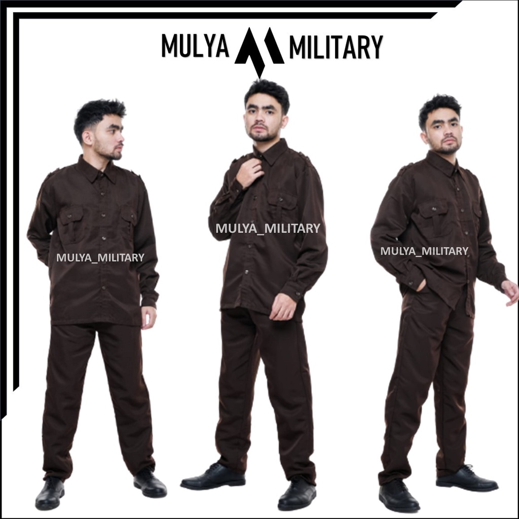 Jual Baju seragam safari lengan panjang / setelan safai hitam / baju ...