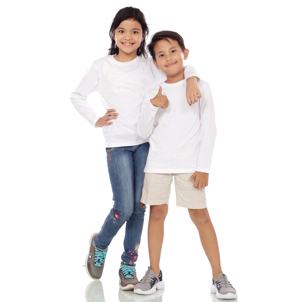Jual KAOS POLOS ANAK LENGAN PANJANG COTTON COMBED 30S BAJU KAOS KIDS ...