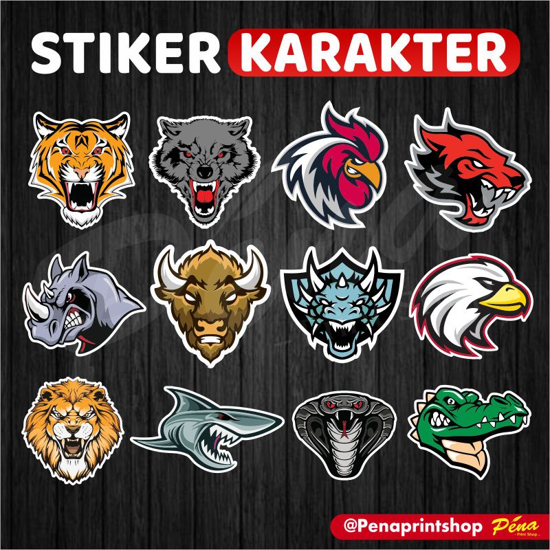 Jual Sticker Stiker Karakter Animal Keren / Stiker Hp / Stiker Laptop ...