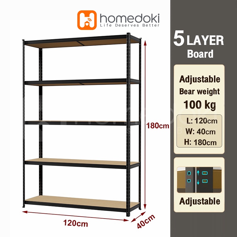 Jual Homedoki Rak penyimpanan 5 tingkat / 5 susun Rak gudang Serbaguna ...