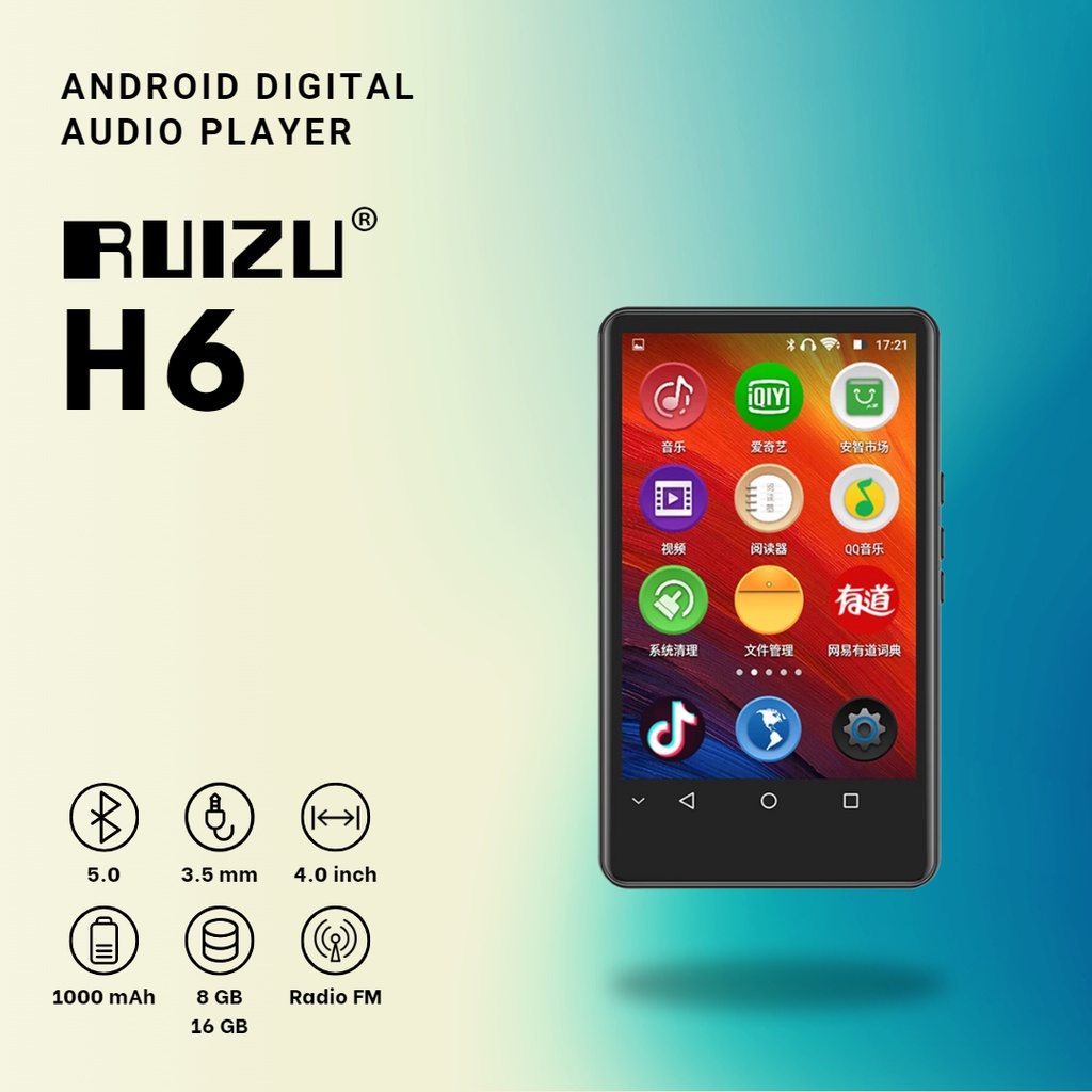 Jual RUIZU H6 Android WiFi MP3 MP4 Digital Audio Player DAP With ...