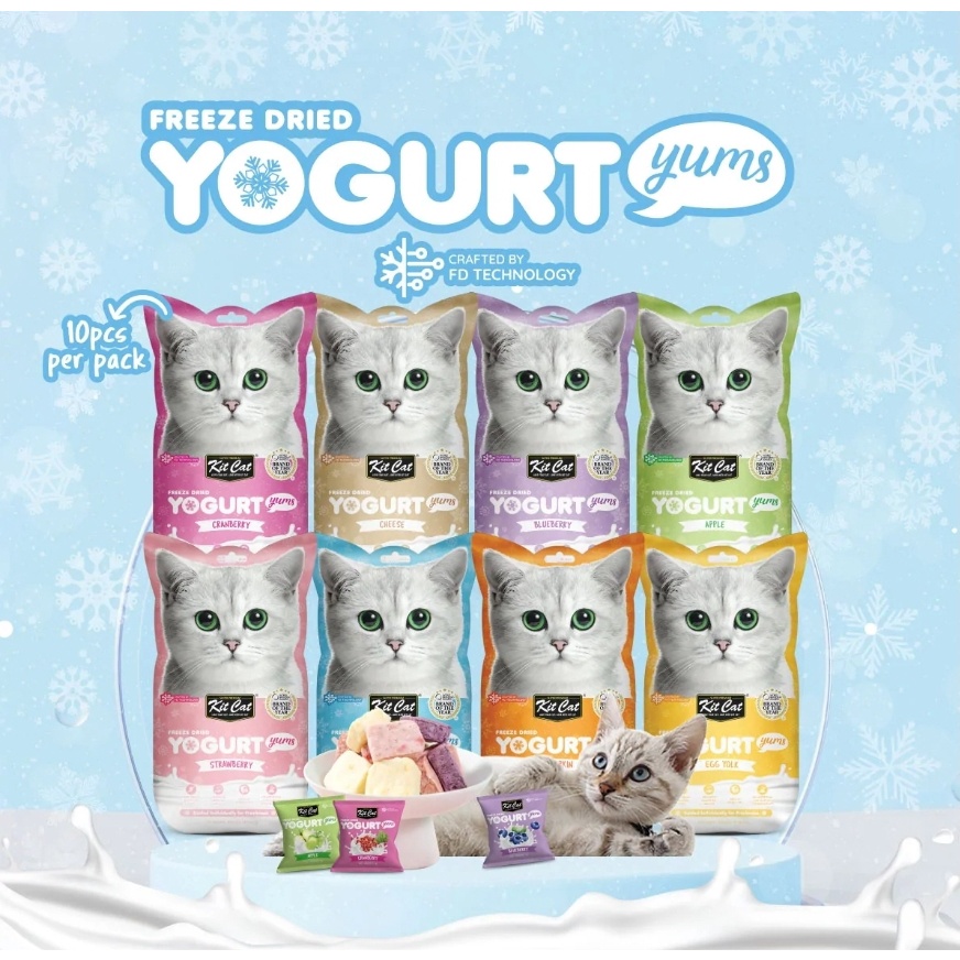 Jual KIT CAT Freeze Dried Yogurt Yums Cat Treat 1 PACK isi 10pcs ...