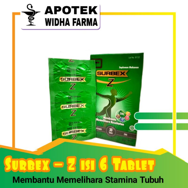 Jual SURBEX Z 1 STRIP ISI 6 TABLET MULTIVITAMIN DAYA TAHAN TUBUH ...