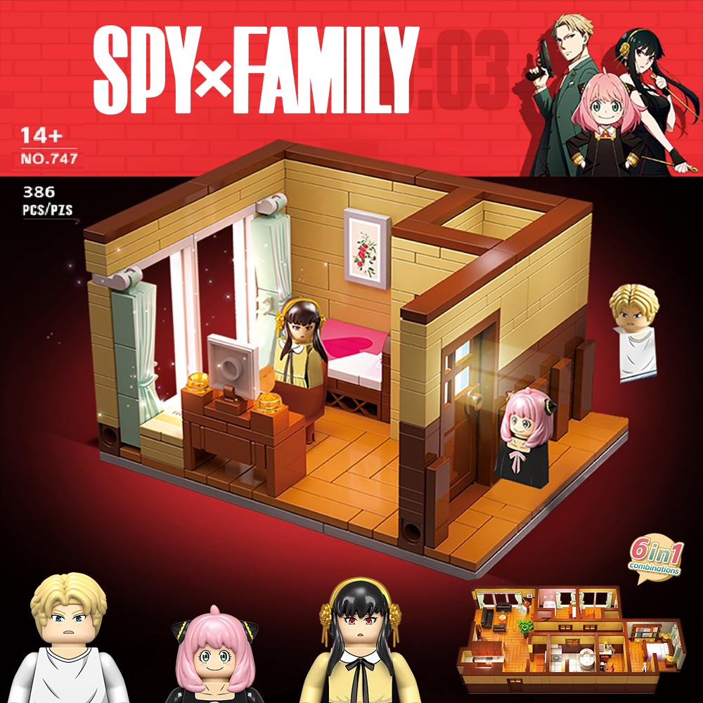 Jual Spy X Family Room Anime Figure Loid Anya Yor Forger Brick | Shopee ...