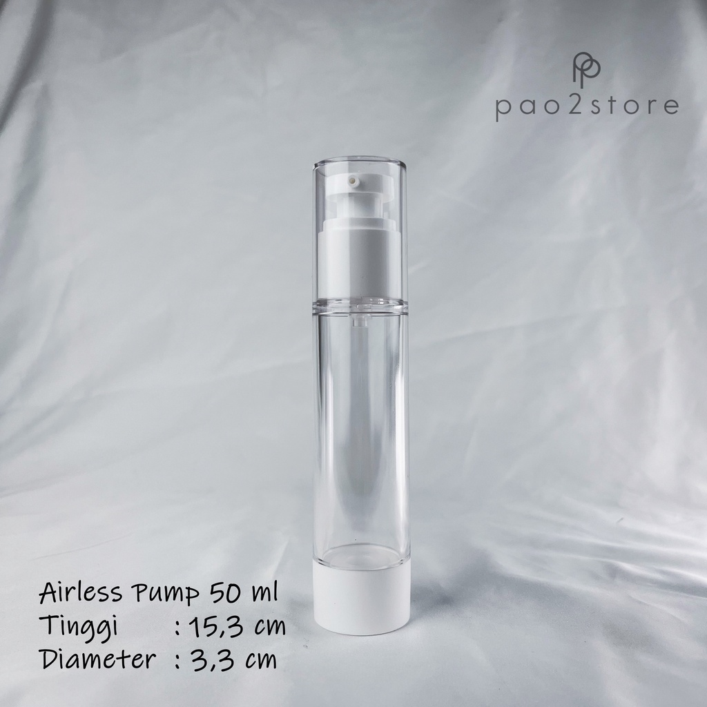 Jual Botol Airless PUMP 50ml - Lotion Serum Travel Size Refillable ...