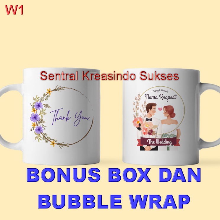 Jual Mug Custom untuk souvenir pernikahan, ulang tahun dan reuni Free ...