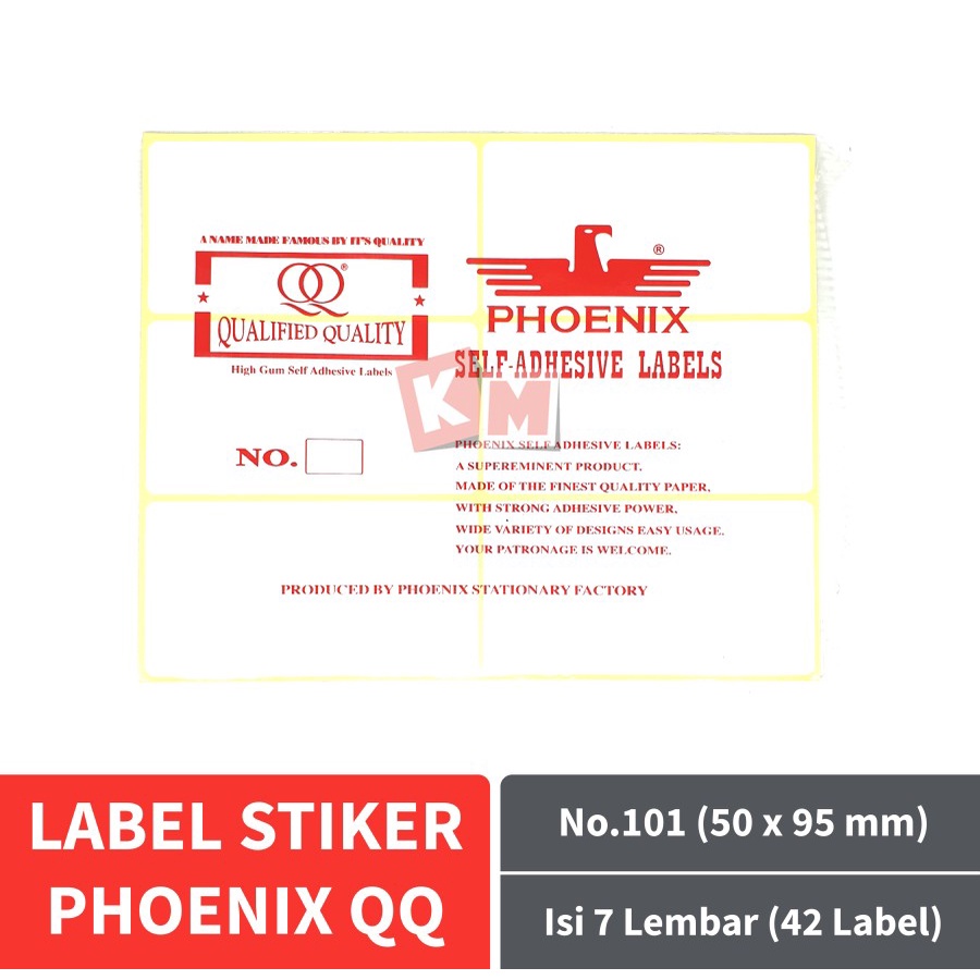 Jual Label Stiker Phoenix QQ No.101 Kertas Harga Nama Undangan 50 x 95 ...