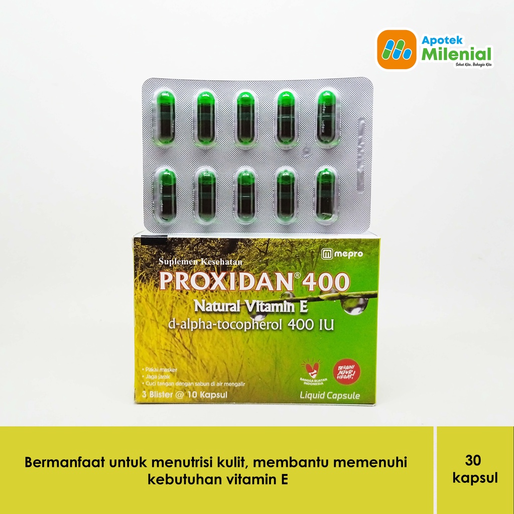 Jual Proxidan 400 Natural Vitamin E 400 IU Box Isi 30 Tablet | Shopee ...
