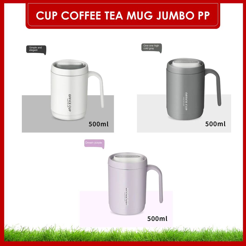 Jual WATER CUP NEW JUMBO PLASTIK 500 ML / MUG 500 ML / CUP COFFEE TEA ...