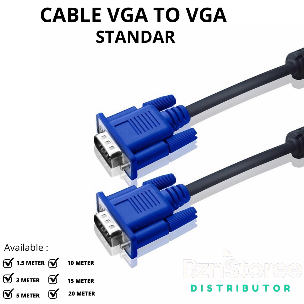 Jual KABEL VGA 5M / VGA 5 METER /VGA 5 M DIGITAL/Kabel VGA Male To Male 10M | Shopee Indonesia