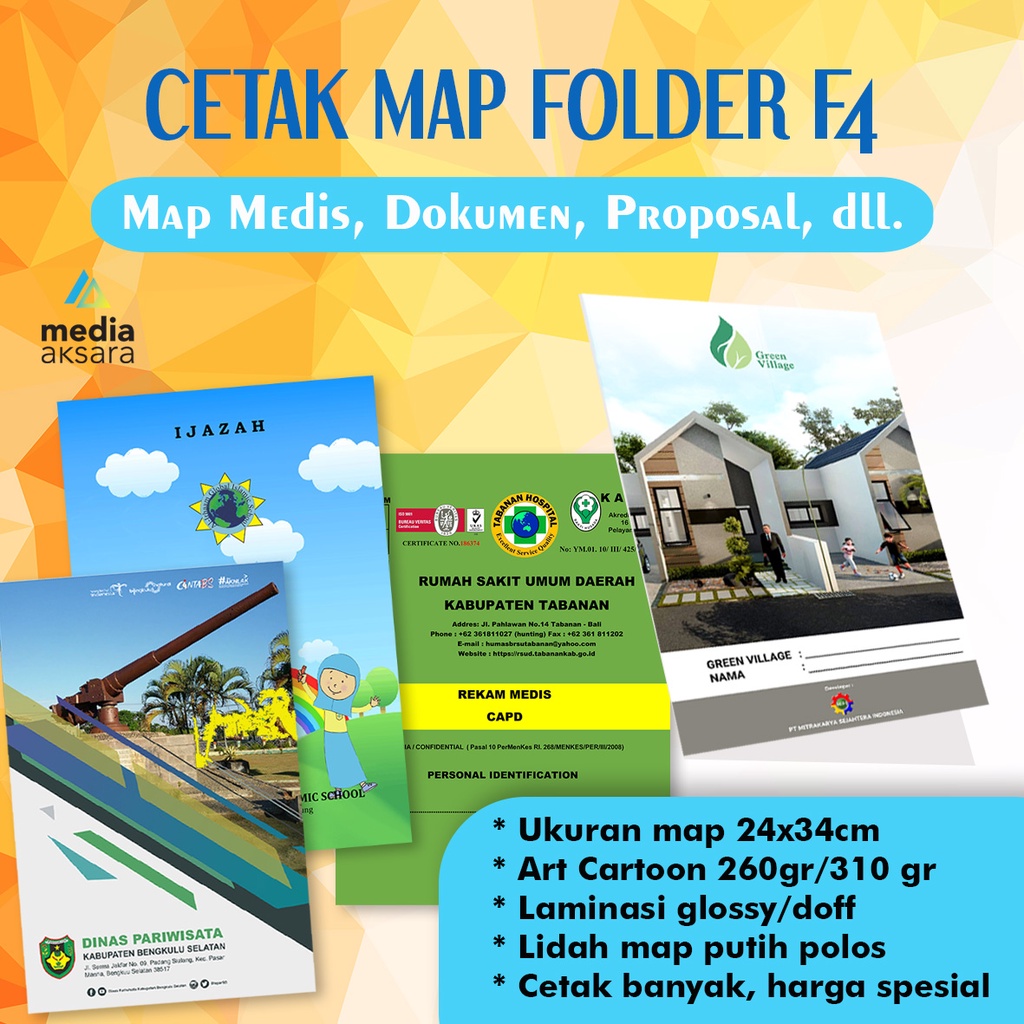 Jual Cetak Map Folder oplah cetak >300eks (untuk kertas F4 dan A4 ...