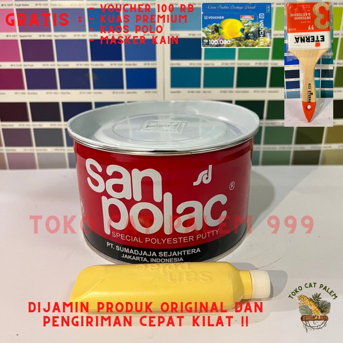 Jual Terlaris Dempul San Polac 1Kg / Dumpul Sanpolac Special Polyester ...