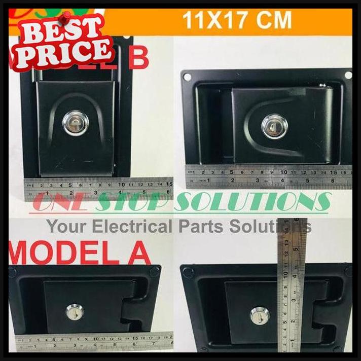 Jual [OSN] DOOR LOCK / DOORLOCK HITAM BESI BESAR GENSET PANEL 11X17 CM ...