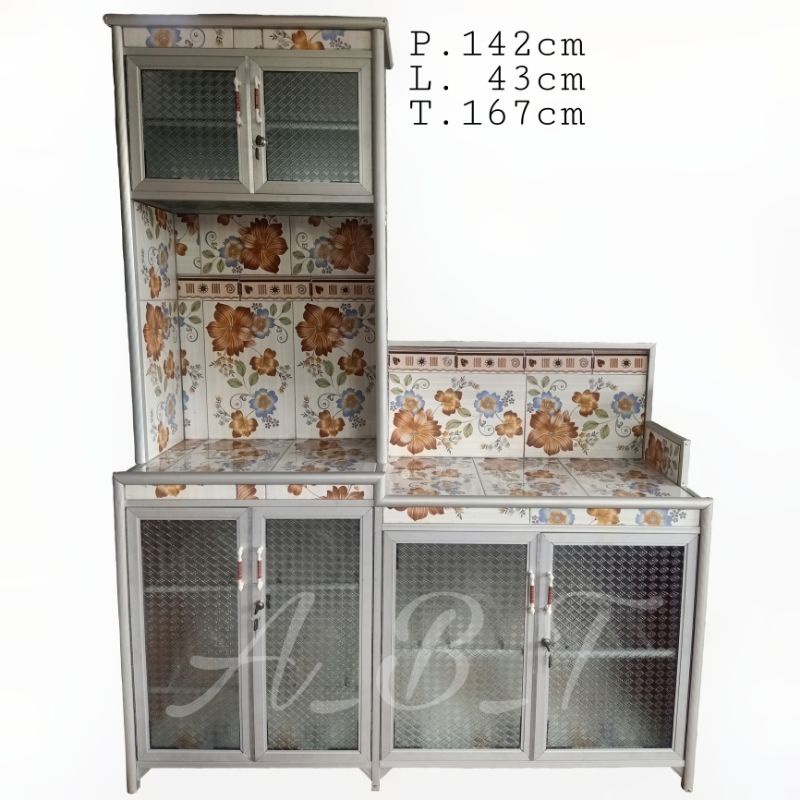 Jual lemari dapur rak kompor meja kompor lplus rak pring keramik kaca ...