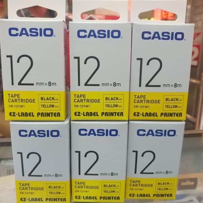 Jual Label Printer XR-12WE1 2mm Black on White Tape Label Casio/casio ...