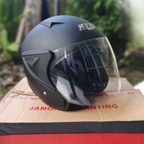 Jual Helm BXP JP13 BLACK DOFF KACA BENING/KACA SILVER/KACA PELANGI ...