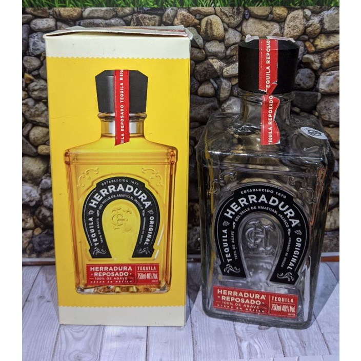 Jual botol bekas minuman keras miras heradura tequila botol antik botol ...