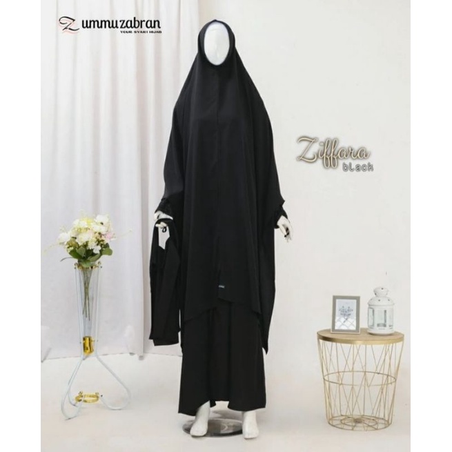 Jual SALE Ziffara Set Gamis Abaya Set Jilbab Khimar Instan Syari Cadar Bandana Flowy Lux Ummu ...