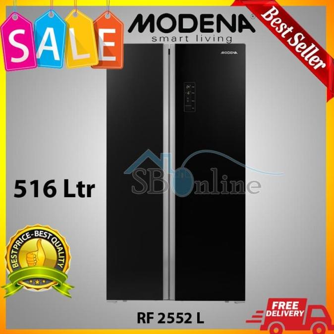 Jual Kulkas side by side MODENA RF-2552 L Black Glass Door FREE ...