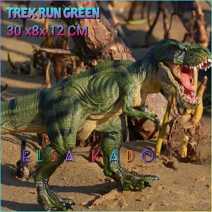 Jual Tyrannosaurus Rex Action Figure Dinosaurus Trex Run Green Mainan ...