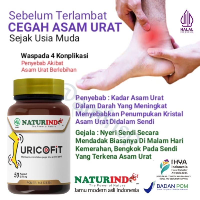 Jual Obat sakit persendian dan linu-linu uricofit naturindo | Shopee ...