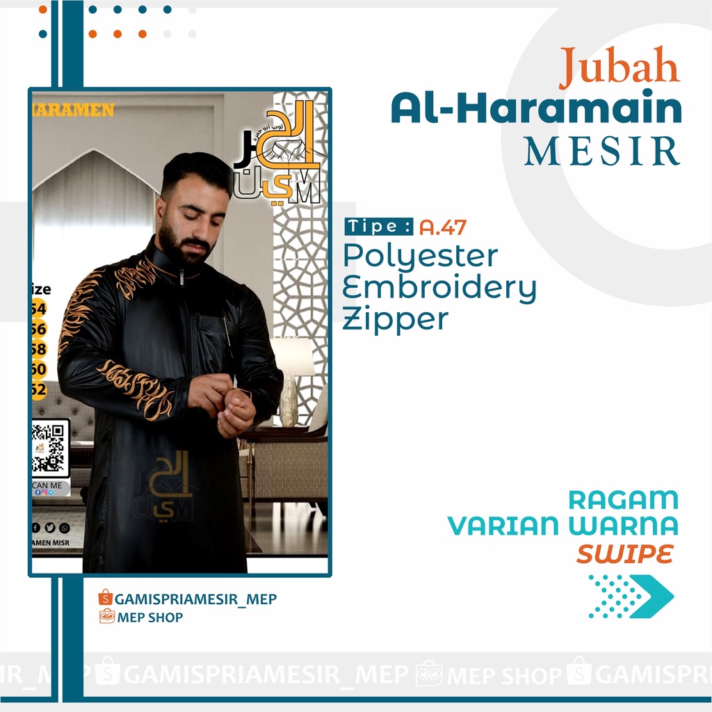 Jual GAMIS PRIA AL HARAMAIN POLYESTER IMPORT MESIR ORIGINAL NON MANSET ...