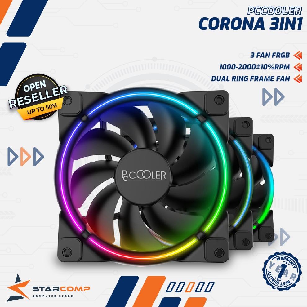 Jual Fan Casing PCCOOLER CORONA FRGB 3IN1 FAN FRGB PC COOLER | Shopee ...