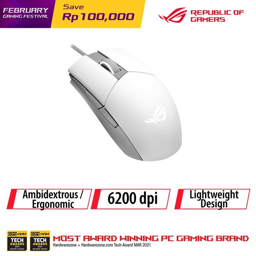 Jual ASUS ROG STRIX IMPACT II MOONLIGHT Mouse Gaming ROG RGB White P516 ...