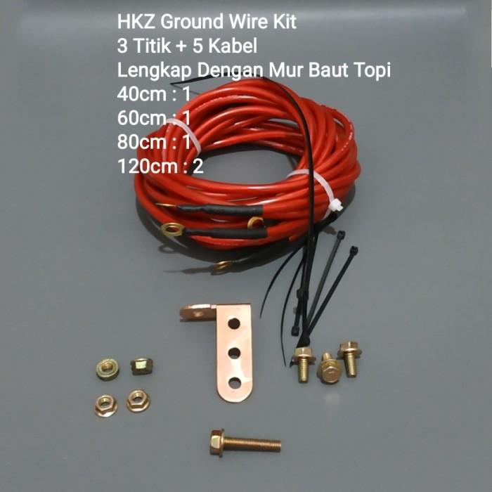 Jual Kabel grounding mobil 8AWG 3 Titik 5 kabel Ground Wire Kit HKZ ...