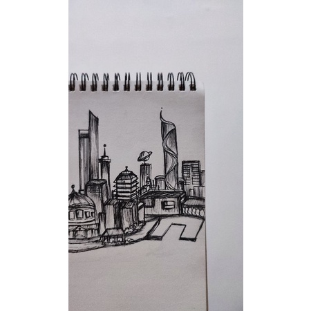Jual Sketsa Pemandangan Kota Saranjana Media kertas sketch book daily ...