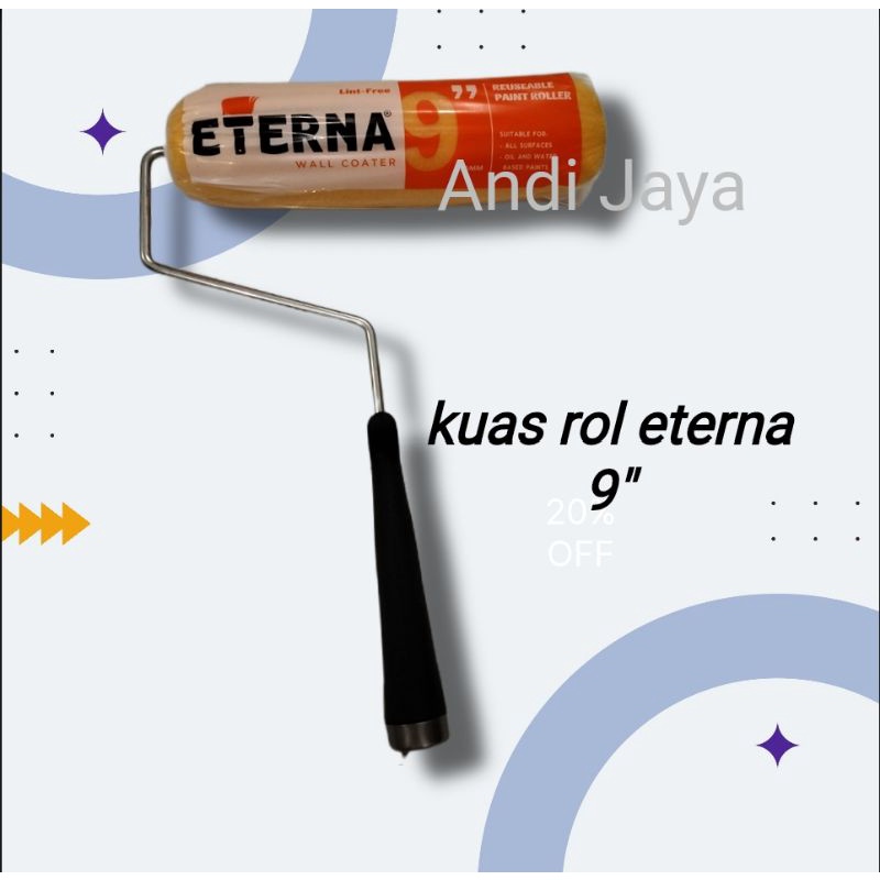 Jual kuas rol eterna 9"/paint roller yellow 9" | Shopee Indonesia
