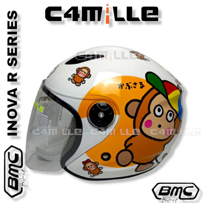 Jual HELM BMC MILAN SANRIO MONKICHI #1 WHITE HALF FACE | Shopee Indonesia