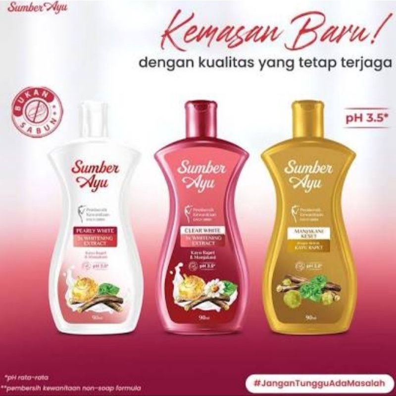 Jual SUMBER AYU feminine wash 90ml pembersih area kewanitaan triple ...